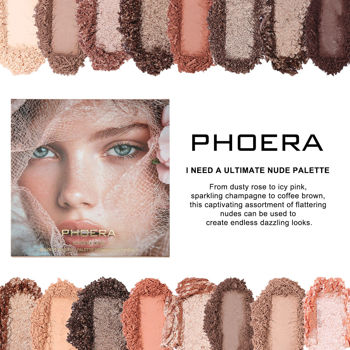 Phoera Highly Pigmented Eyeshadow X16 Palette – PHOERA® Cosmetics