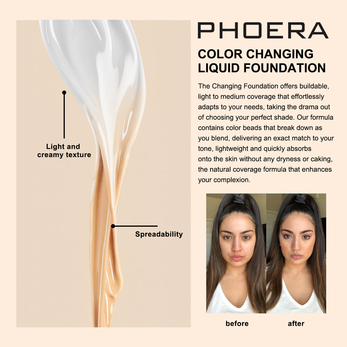 PHOERA Color Changing Liquid Foundation – PHOERA® Cosmetics